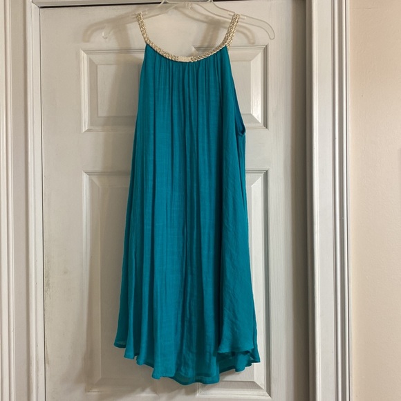 indigo soul | Dresses | Beautiful Turquoise Dress With Silver Braided ...
